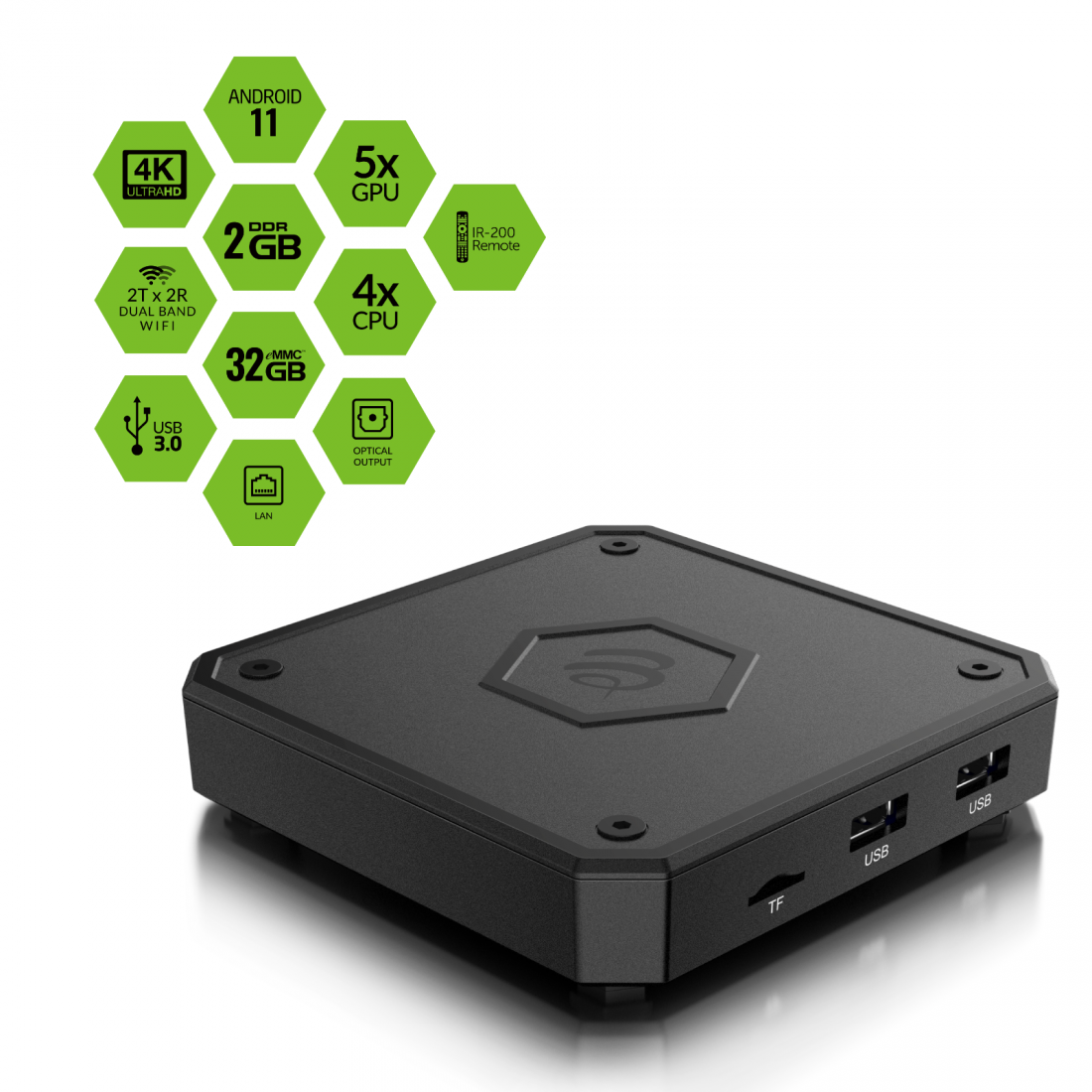 BuzzTV E5 -32GB Android 11 / 2X2 Wi-Fi / USB-C / TV Box / Buzz TV E5 Essentials